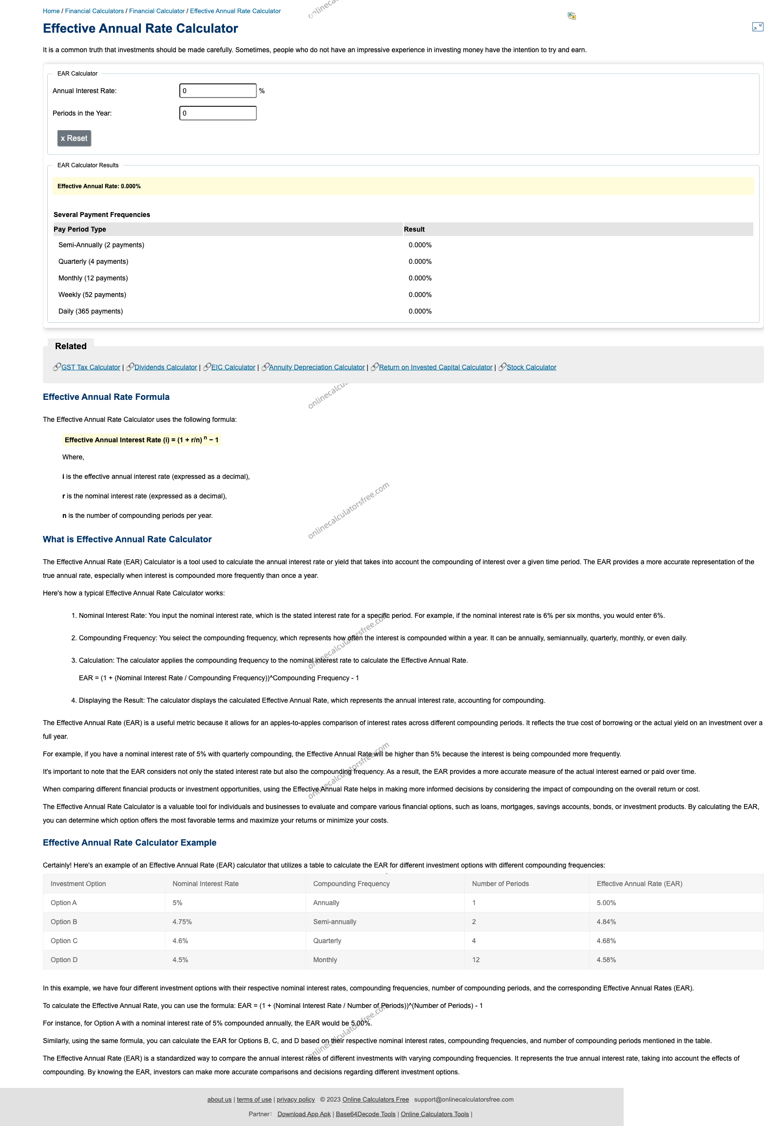 Annual Rate Calculator