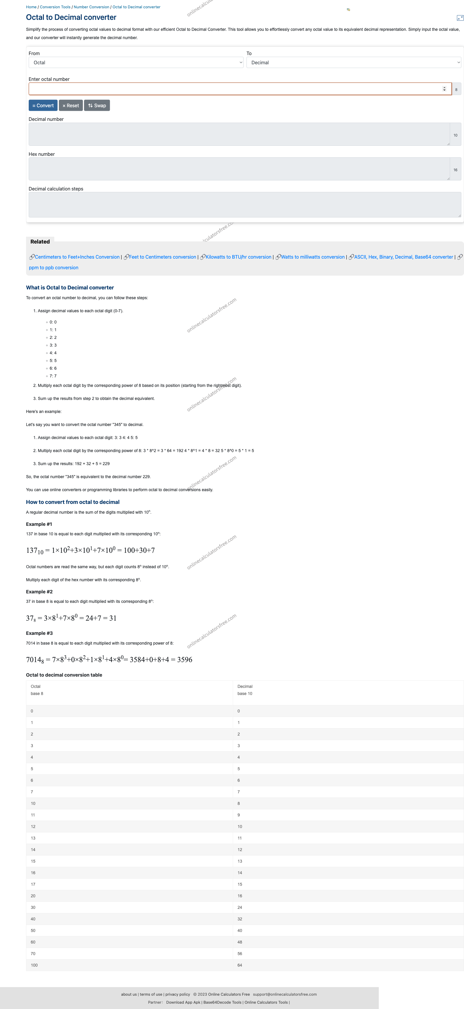 Conversor Octal para Decimal | Ferramenta Rápida e Precis - CalculatorFree