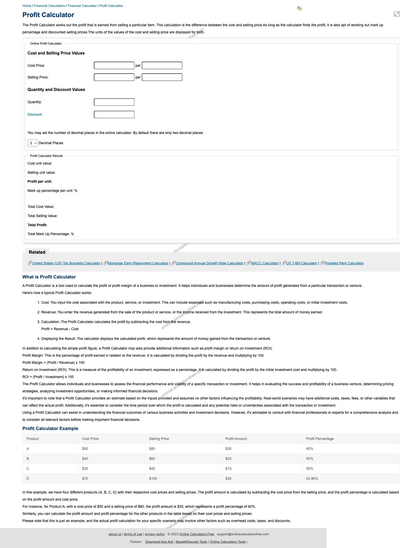 Profit Calculator: Calculate Margins & Total Profit - CalculatorFree